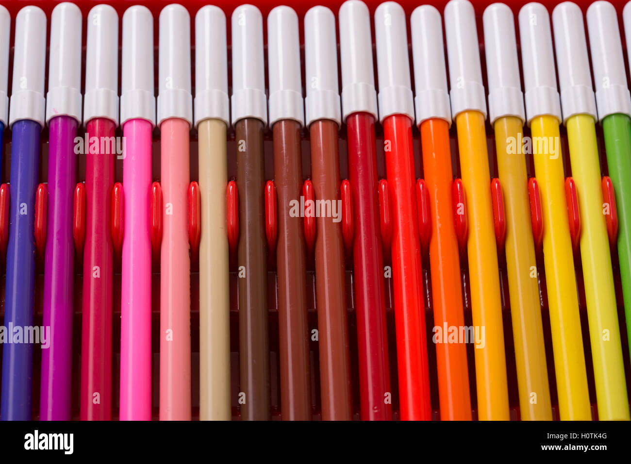 Colorful markers pens detail Stock Photo - Alamy