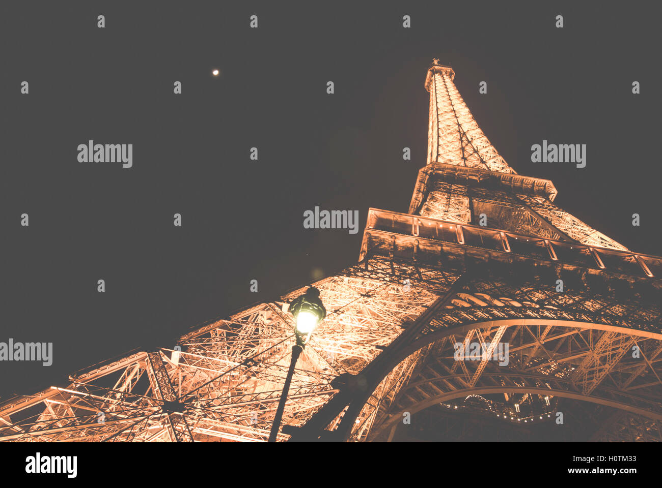 Traditional Parisian Building in Paris, France. Toned with soft retro ...