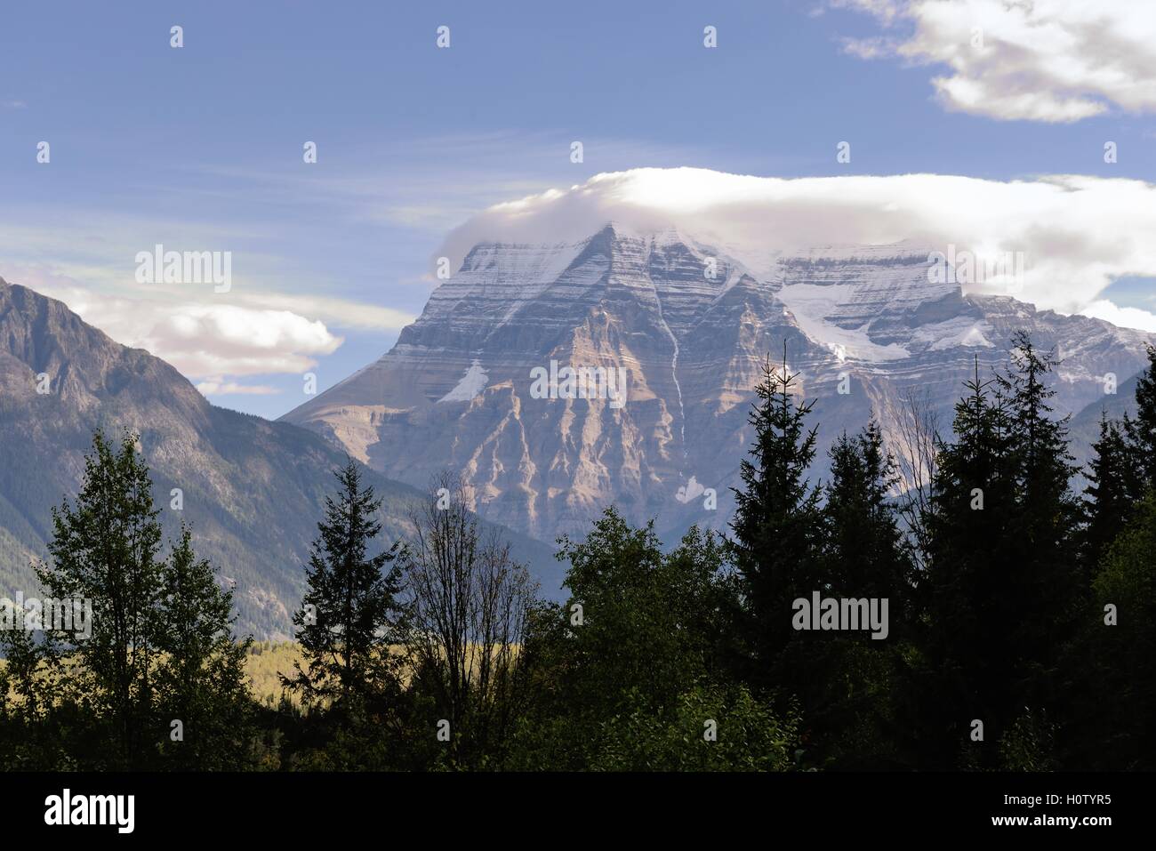 The peaks of Mount Robson in Mount Robson Provincial Park, British ...