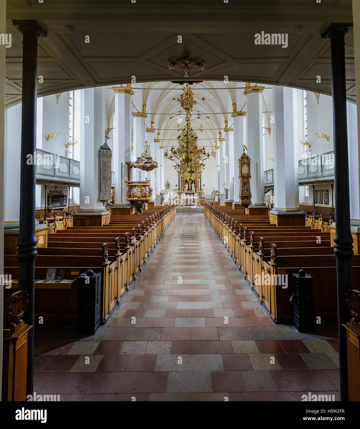 Copenhagen, AUG 28: Superb interior view of Trinitatis Church on AUG 28 ...