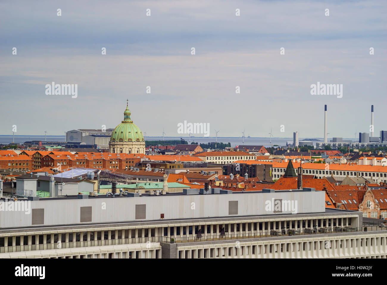 Superb aerial view from Round Tower of Copenhagen, Denmark Stock Photo ...