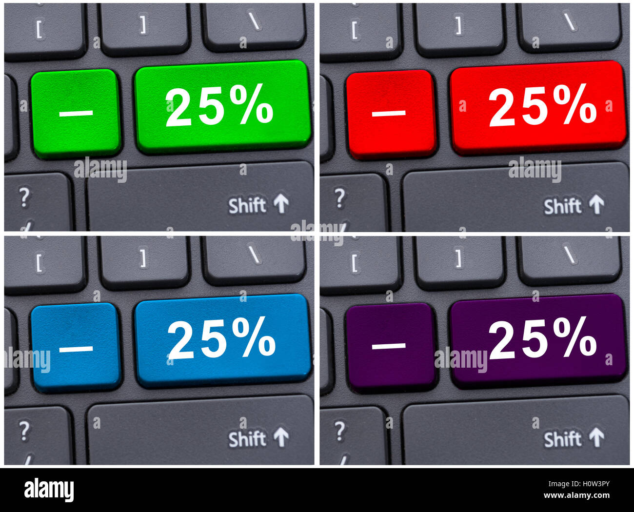 Button with 25 % dicount on modern computer keyboard as promotion ...