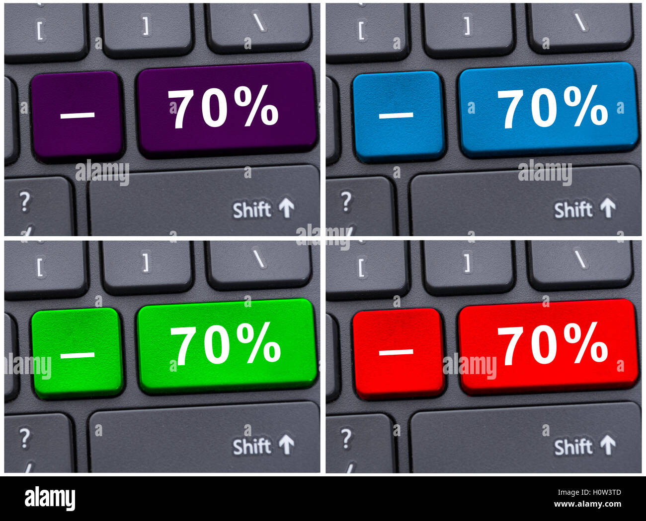 Big sales concept with 70% key on modern computer in close-up Stock ...