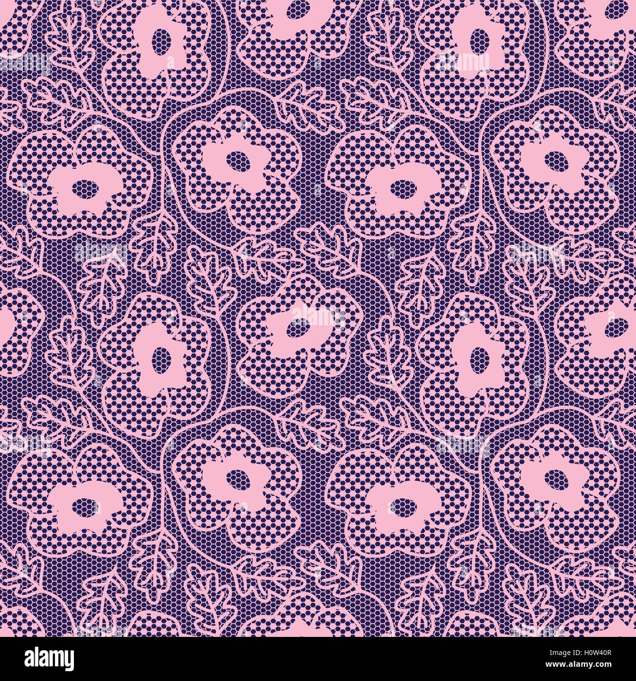 Seamless pink flower lace hi-res stock photography and images - Alamy