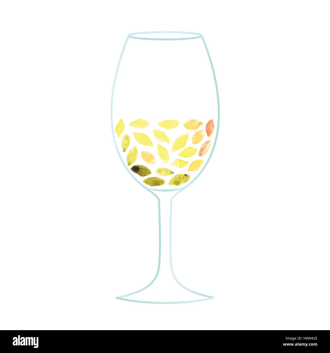 Glass white wine golden Stock Vector Images - Alamy