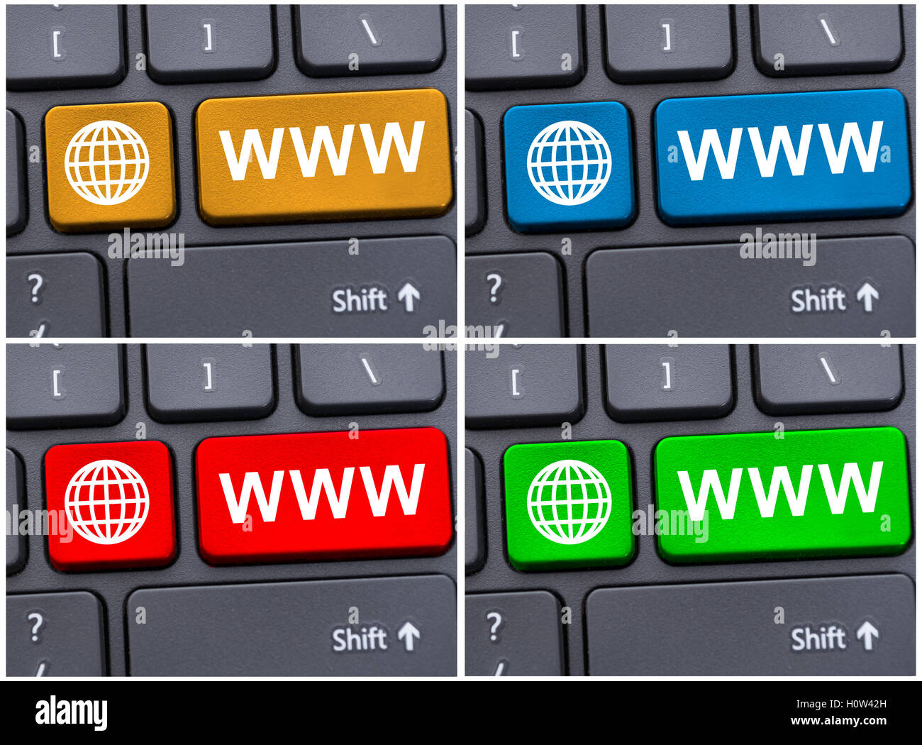 Close-up view of colored internet keys as browser concept Stock Photo ...