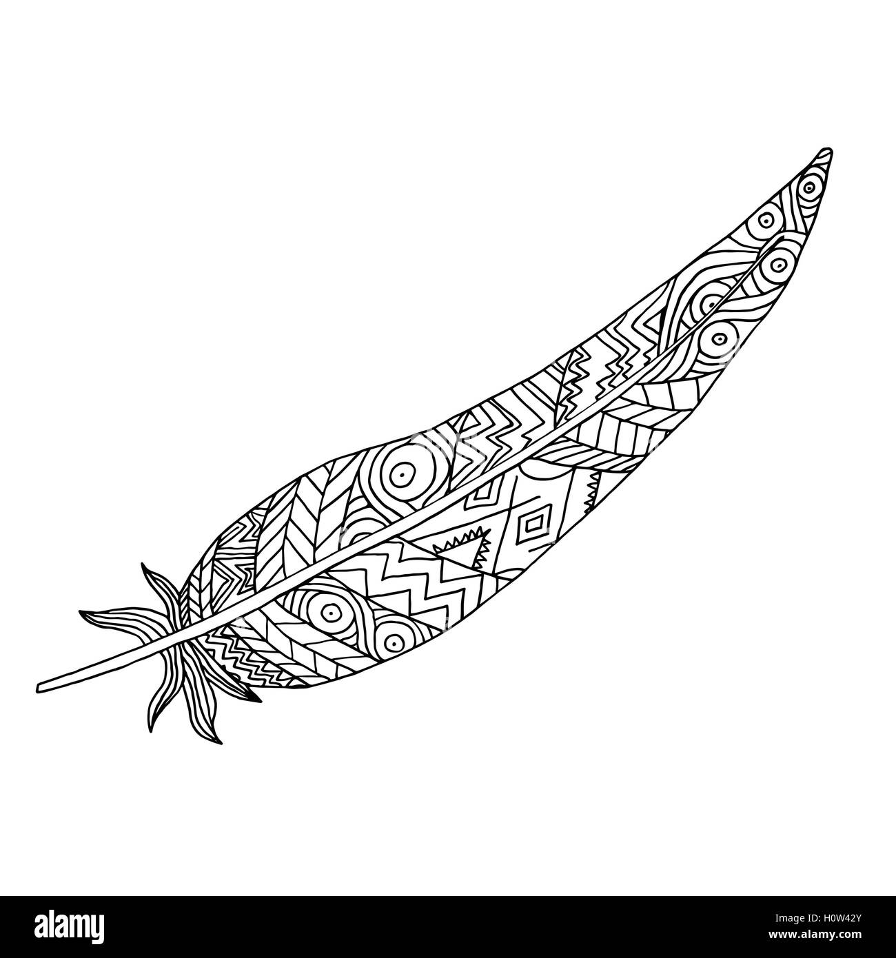 Bird feather on book Black and White Stock Photos & Images - Alamy