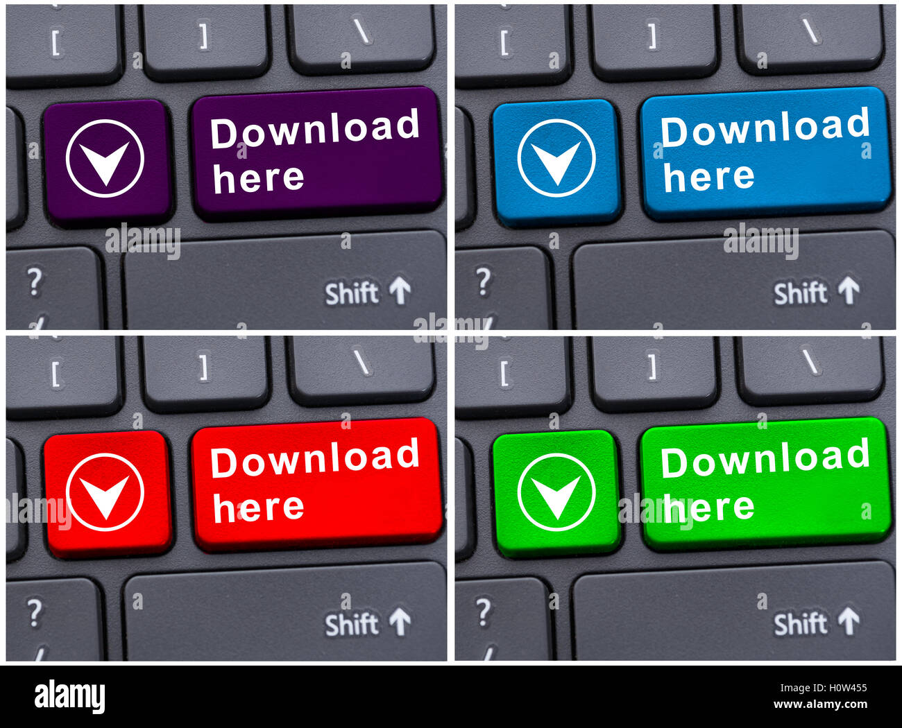 File saving location with download here button with arrow sign Stock ...