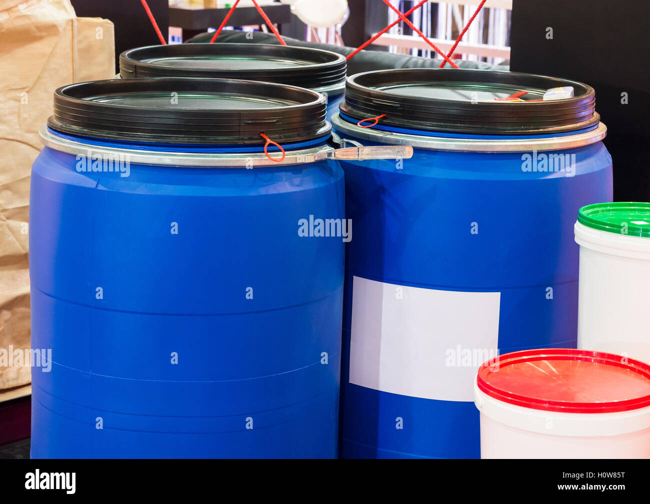 Clean plastic bucket for container in the food industry Stock Photo - Alamy