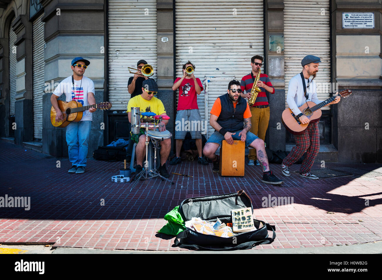 Buenos Aires, Argentina - October 4, 2013: Street musicians playing in ...