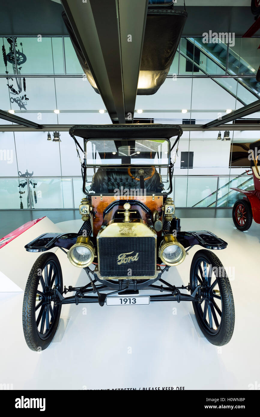 Vintage Model T Ford on display at museum in Volkswagen's Autostadt in ...