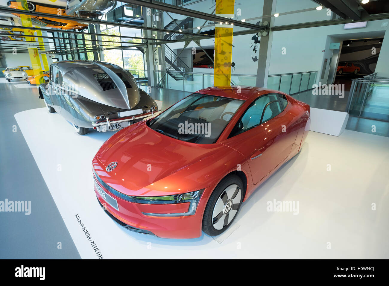 Volkswagen XL1 with very low drag on display at museum at Volkswagen's ...