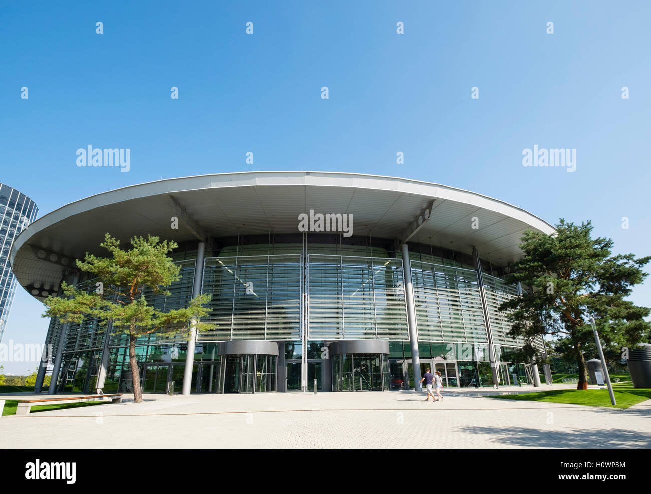 Exterior view of Volkswagen customer centre at Autostadt in Wolfsburg ...