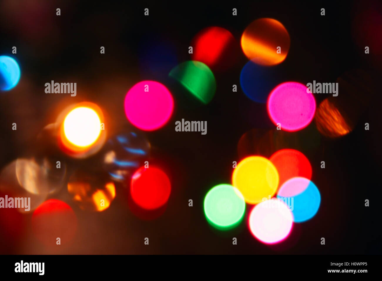 Colorful blurred lights, bokeh effect. Abstract photo background Stock ...