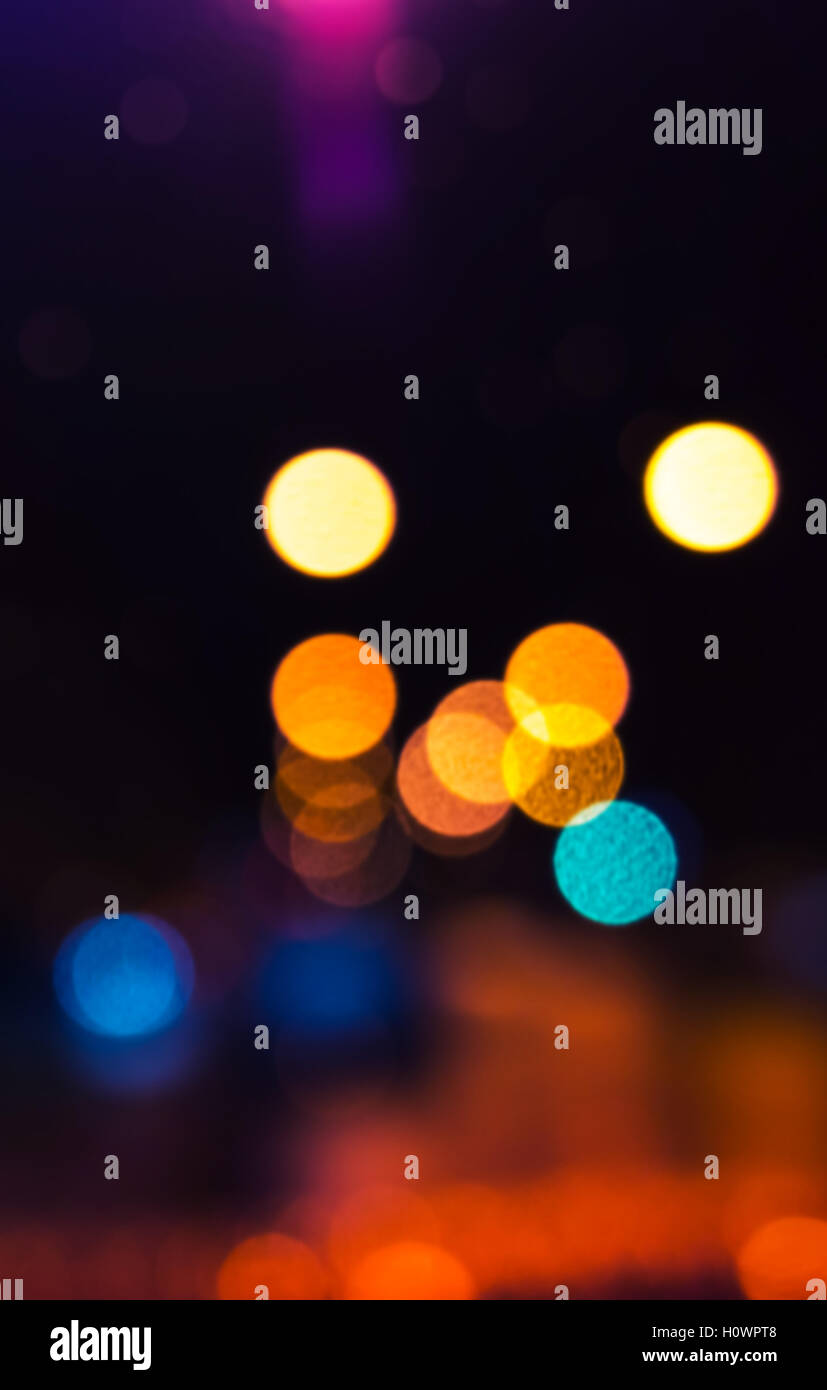 Colorful blurred lights, bokeh optical effect. Vertical abstract photo ...