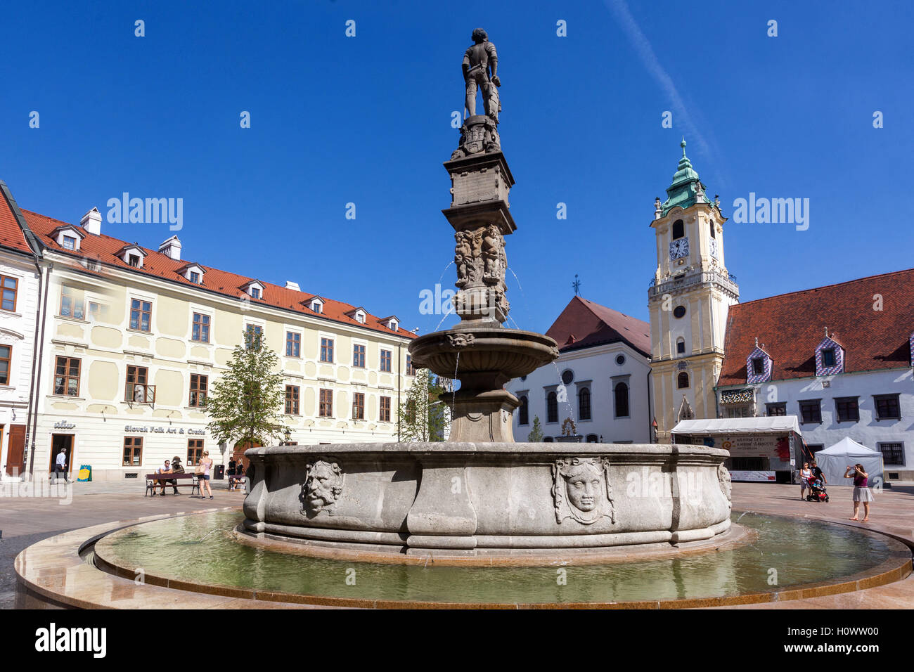 Bratislava Old Town Maximilian Fountain Roland Fountain on the Main ...