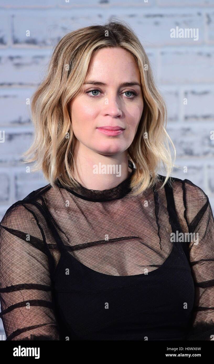 Emily Blunt speaking at an AOL BUILD series London event at AOL's ...