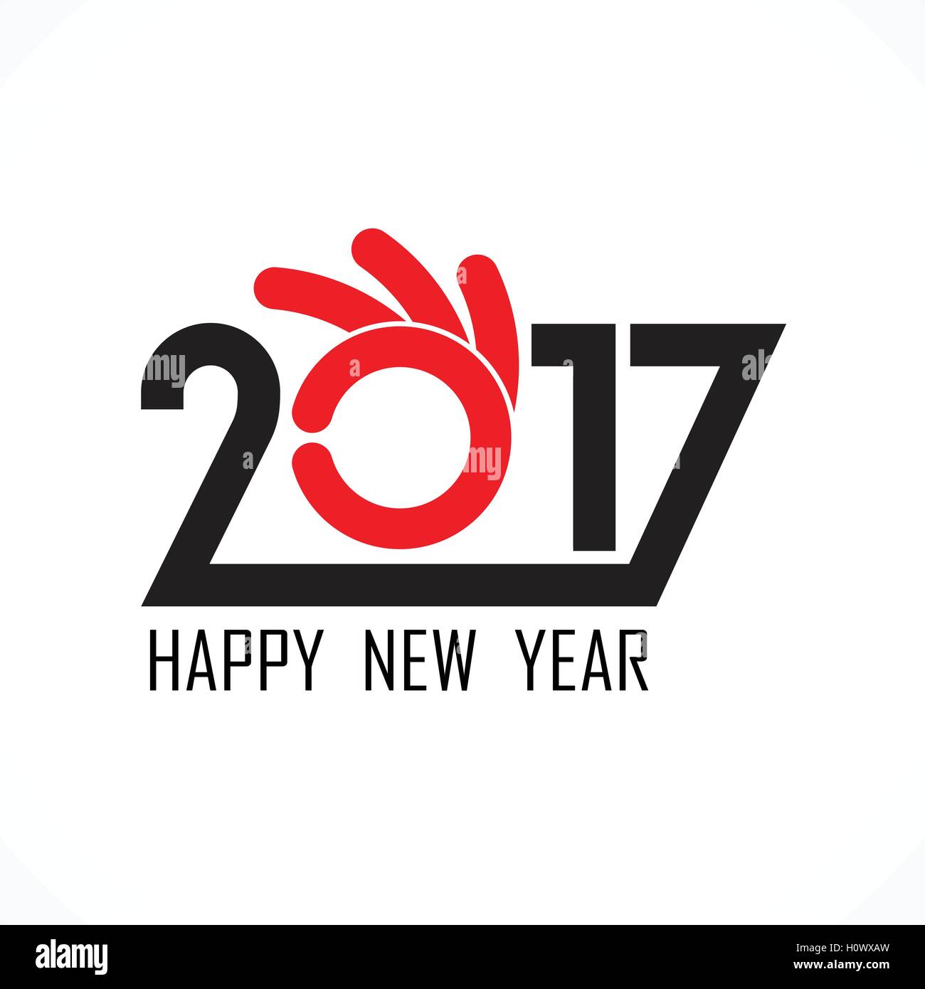 2,0,1 and 7 and hand sign with holiday background concept.Happy new ...