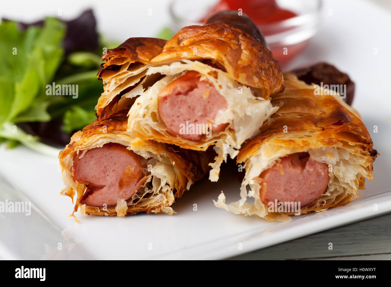 Sausages baked in puff hi-res stock photography and images - Alamy