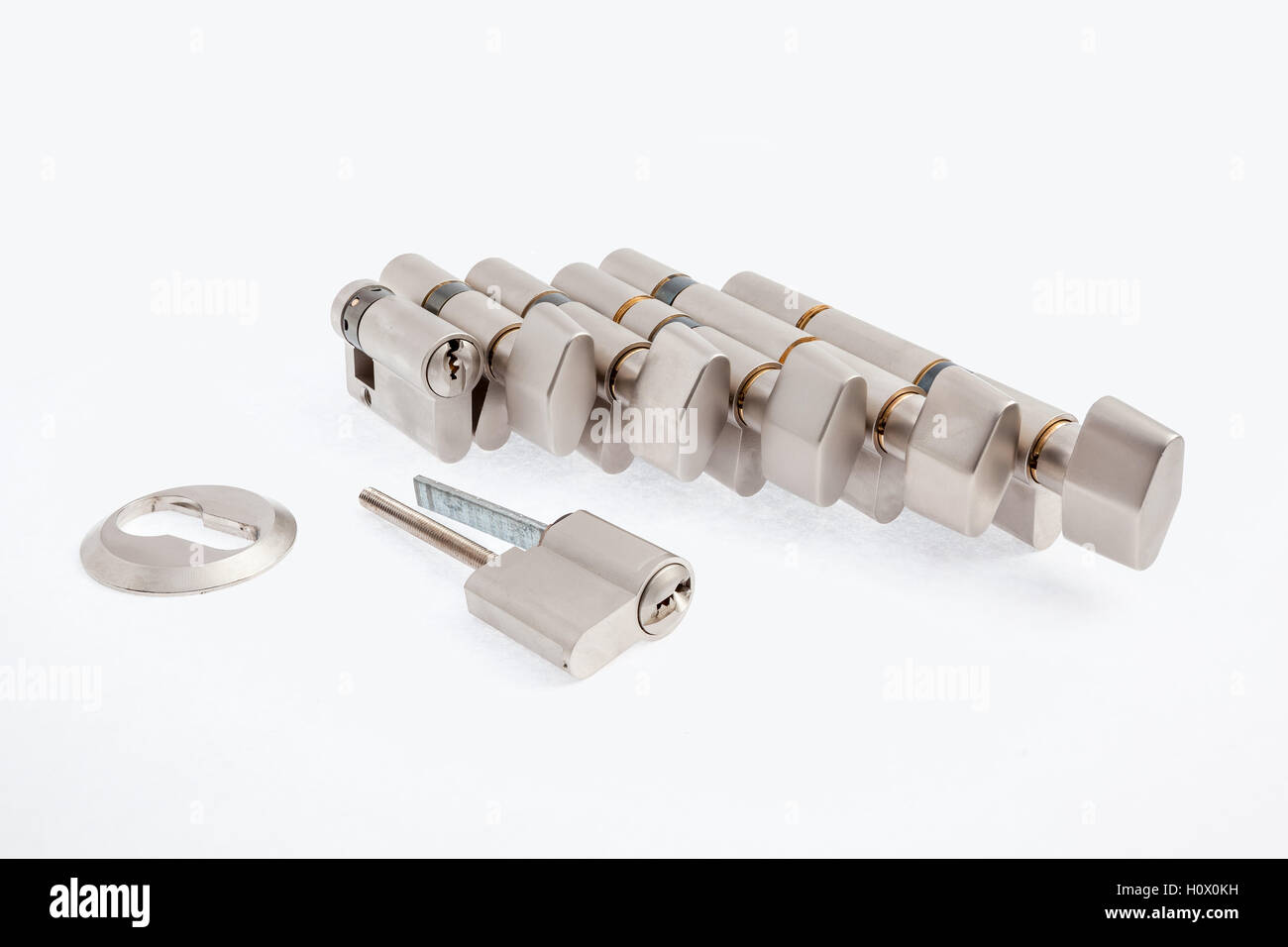 an security lock with cylinder and key door handle Stock Photo - Alamy