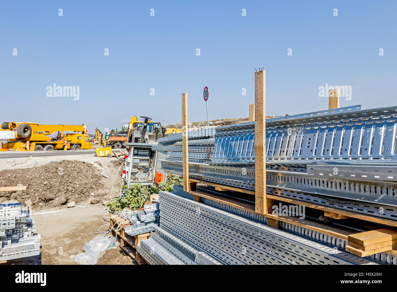 Cable trays for different usage at construction site in the improvised ...