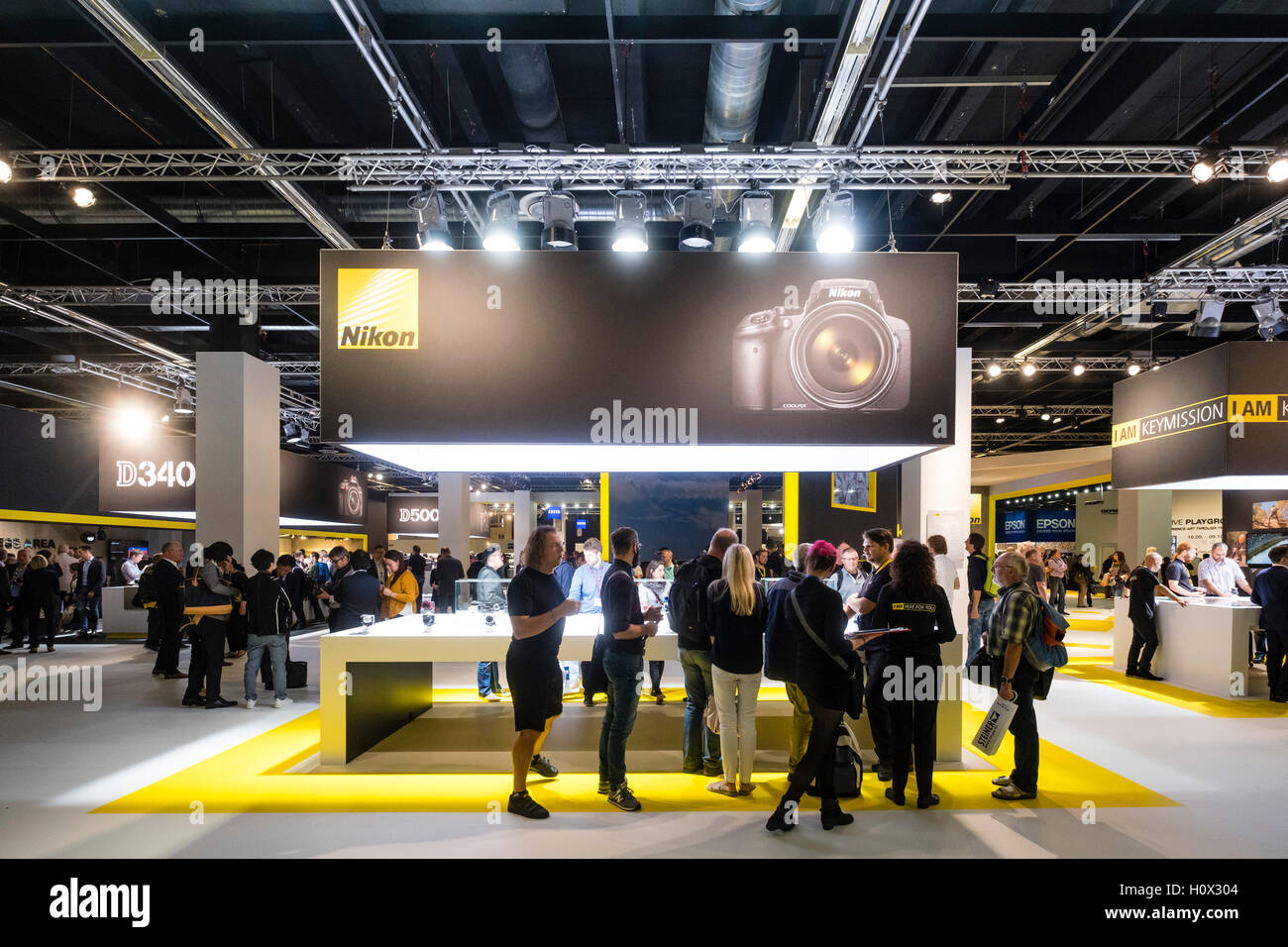 Nikon camera stand at Photokina trade fair in Cologne, Germany , 2016 ...