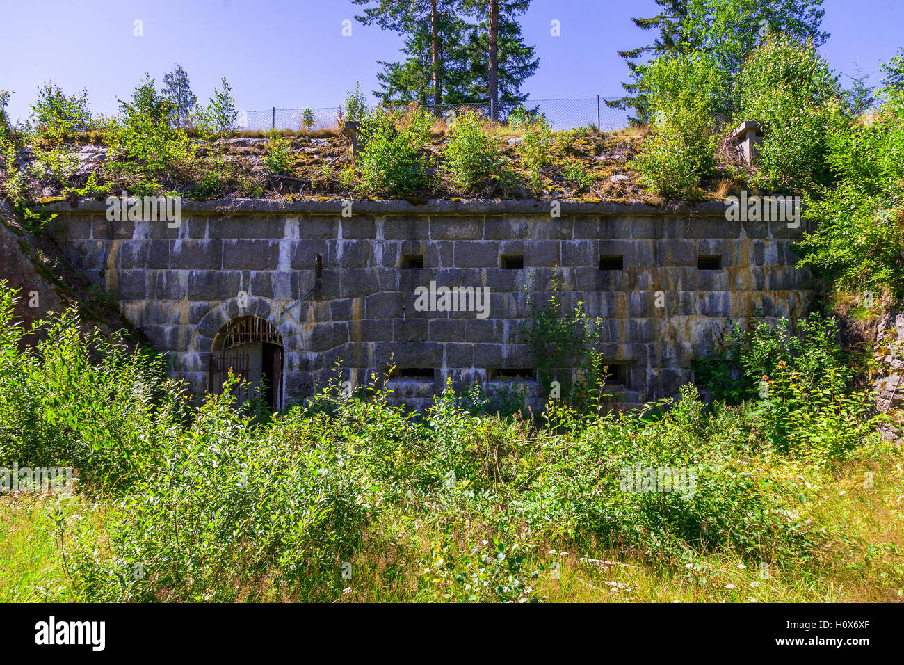 Fortified wall of an old fortress Stock Photo - Alamy