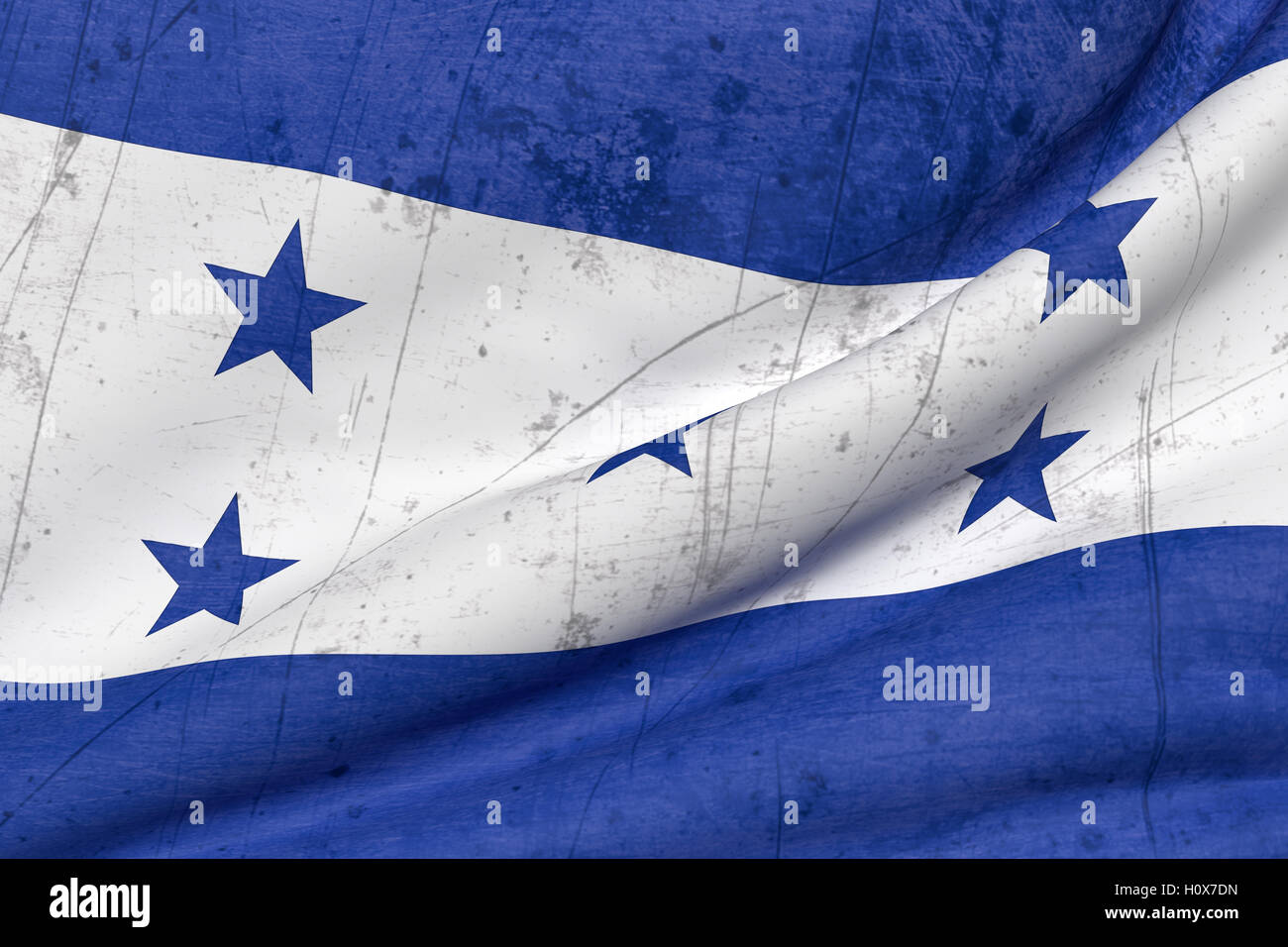 3d rendering of an old and dirty Honduras flag waving Stock Photo - Alamy