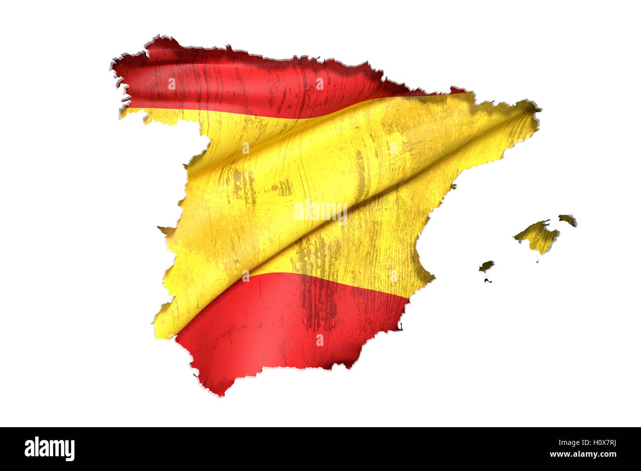 3d rendering of Spain map and flag on white background Stock Photo - Alamy