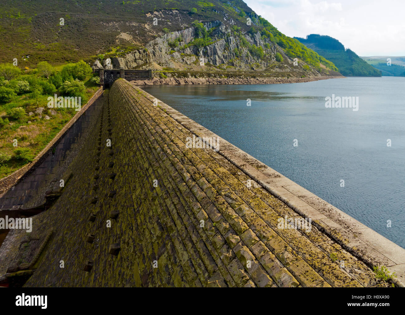 Hydroelectric dam in Elan Valley reservoirs system Powys Wales UK built ...