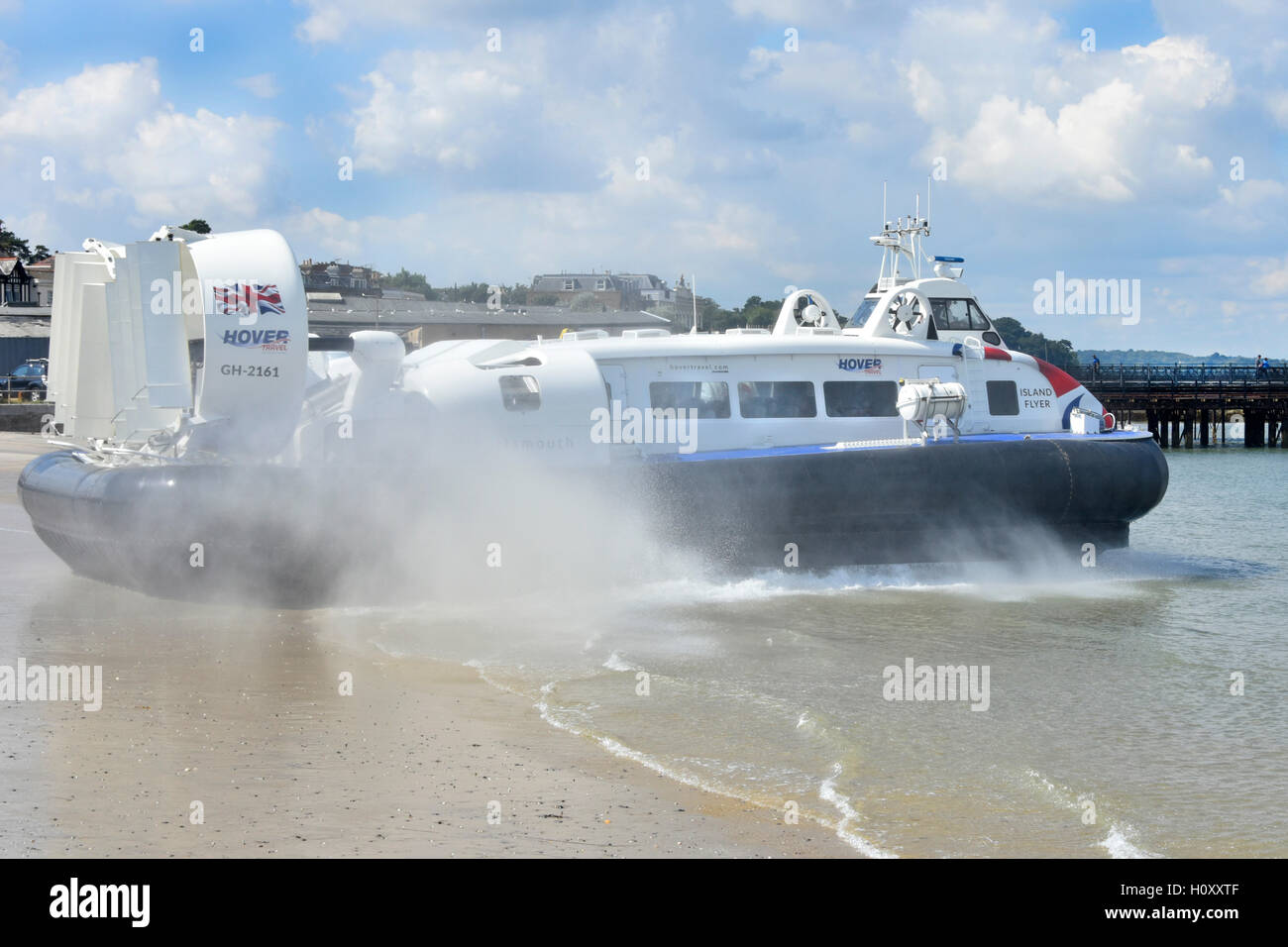 Passenger transport Hovercraft GH-2161Island Flyer departing Ryde Isle ...