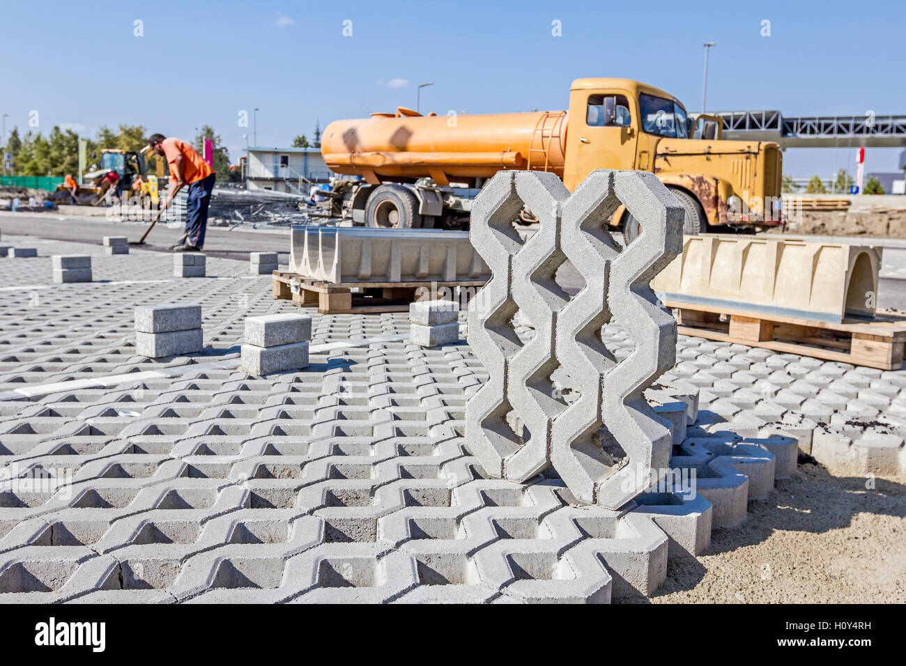 Symmetrical and decorative precast shape is ready to be placed in ...
