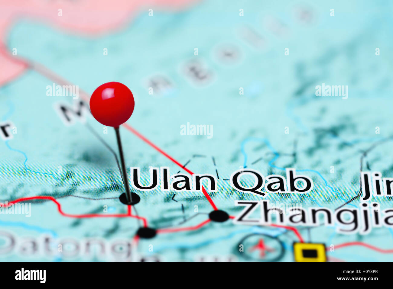 Ulan Qab pinned on a map of China Stock Photo - Alamy
