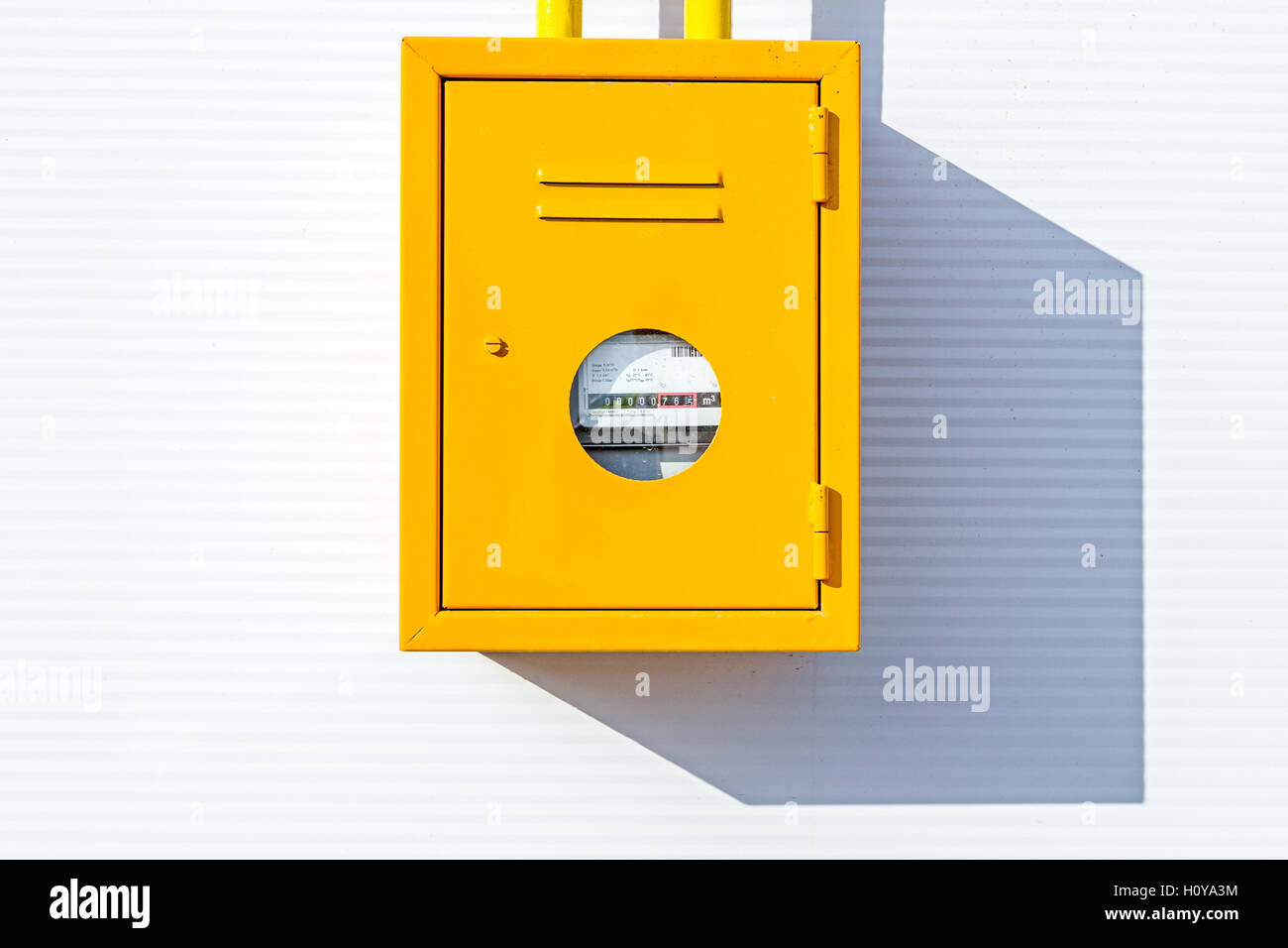 Gas meter at measuring place, metal box, distribution place Stock Photo ...