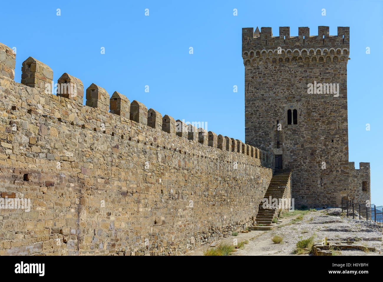 Panorama ancient genoese fortress in hi-res stock photography and ...