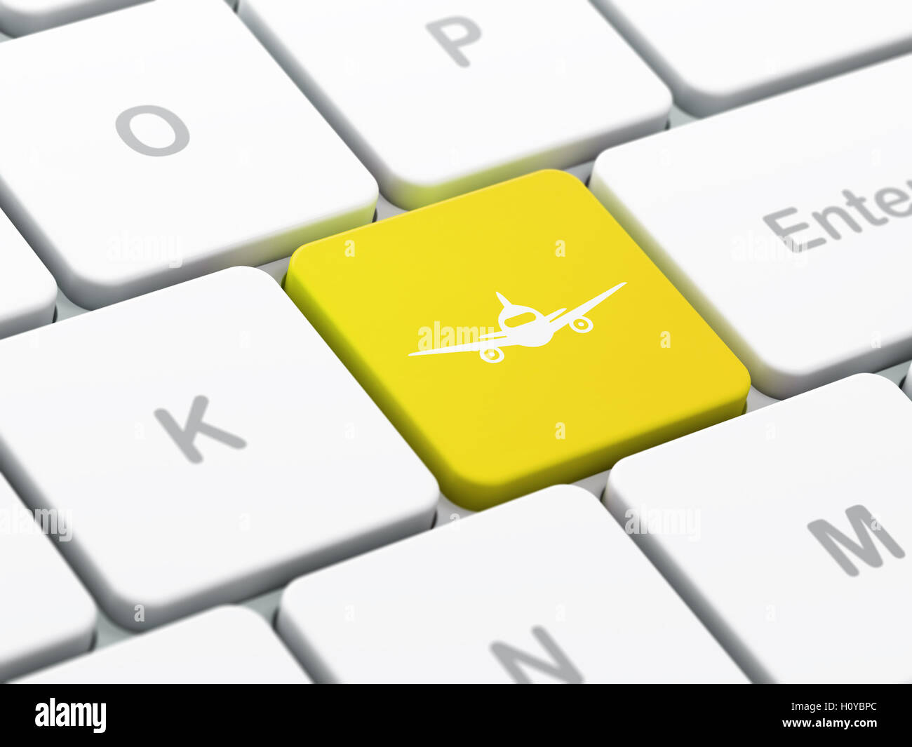 Travel concept: Aircraft on computer keyboard background Stock Photo ...