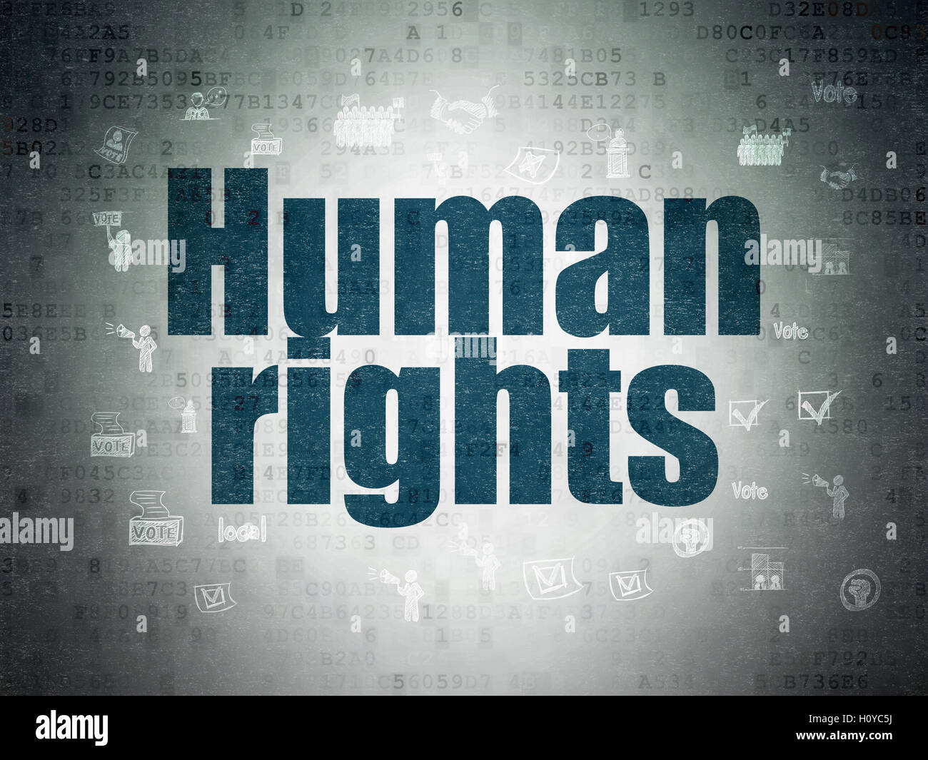 Political concept: Human Rights on Digital Data Paper background Stock ...