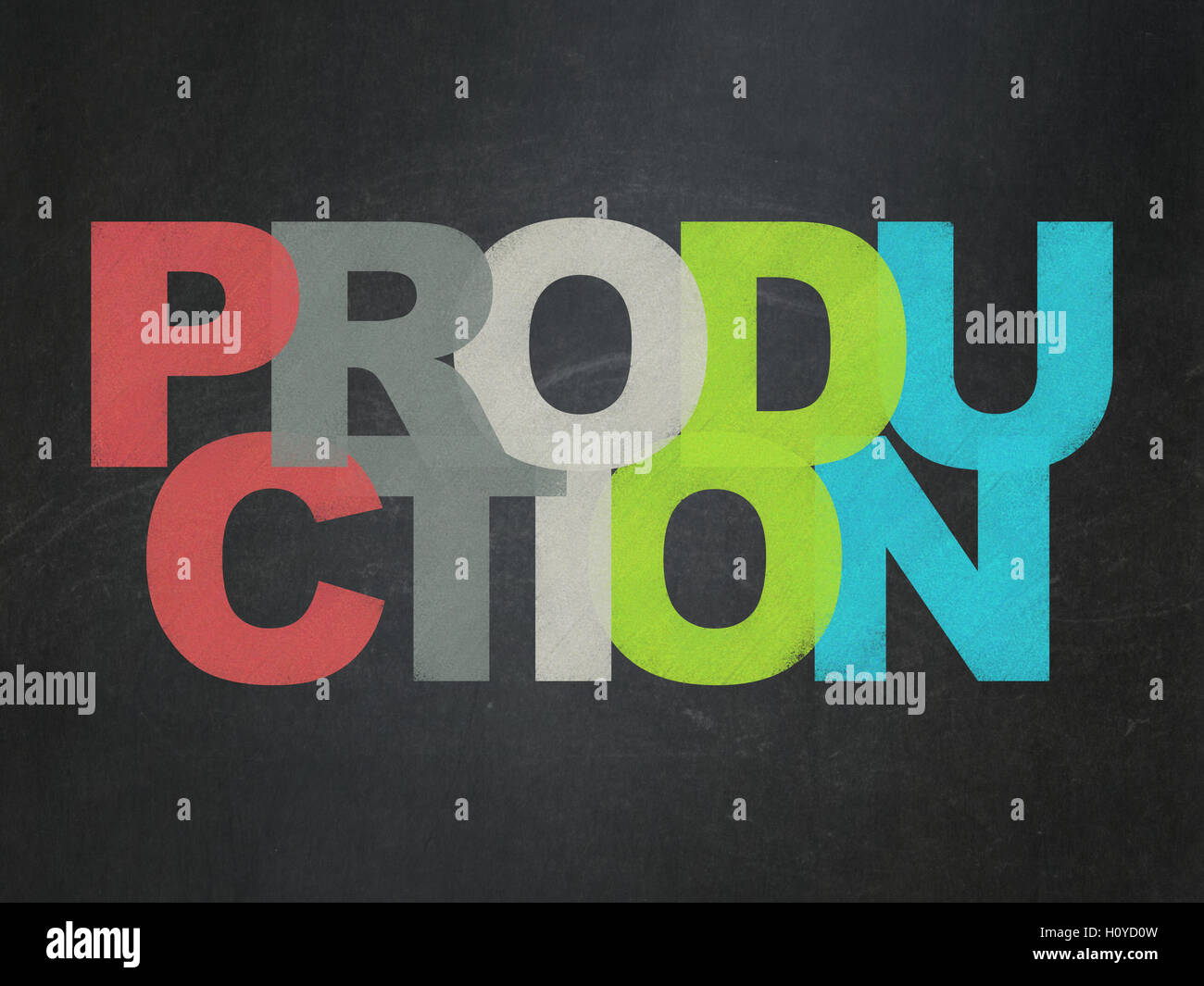 Finance concept: Production on School board background Stock Photo - Alamy