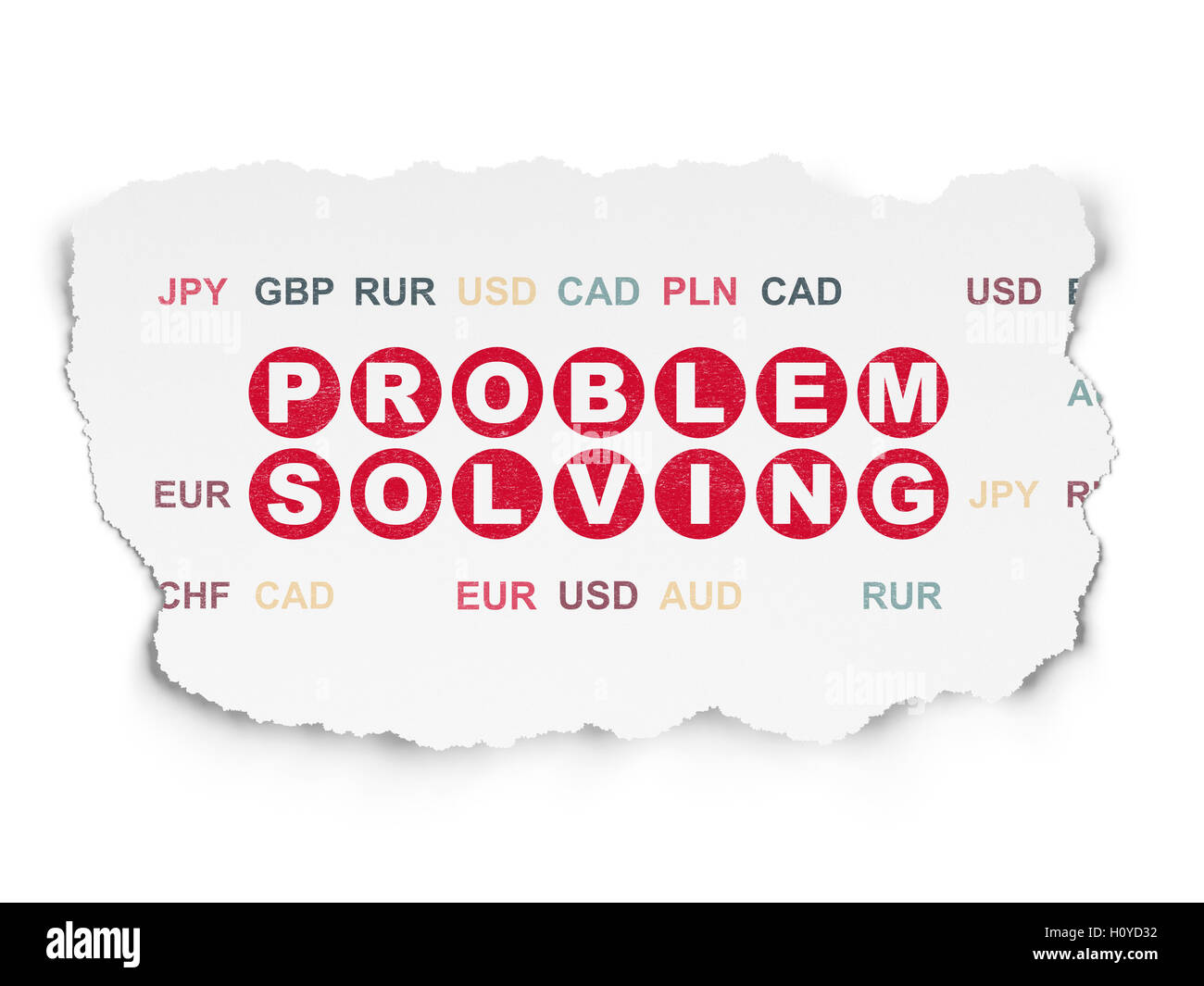Finance concept: Problem Solving on Torn Paper background Stock Photo ...