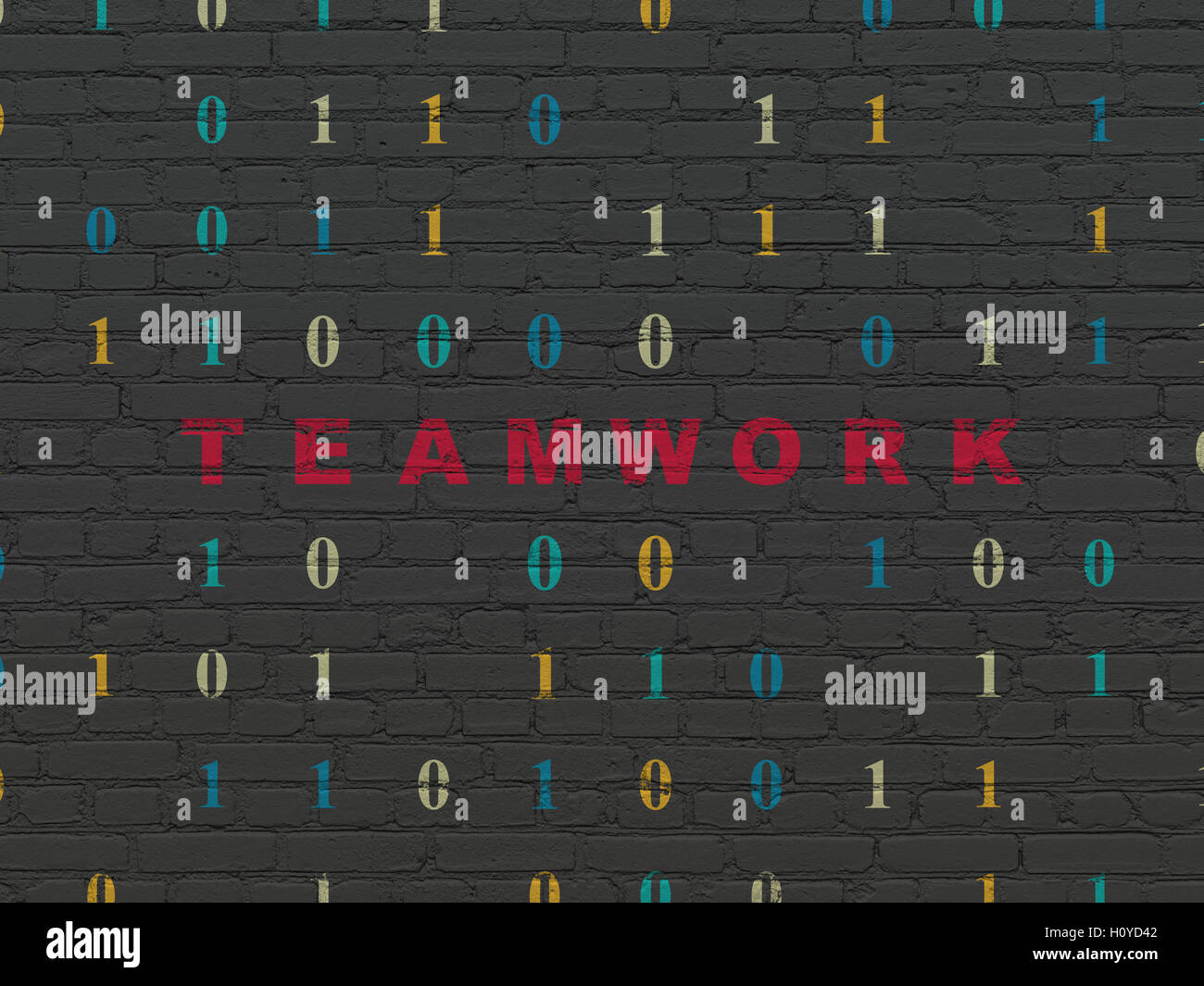 Business concept: Teamwork on wall background Stock Photo - Alamy