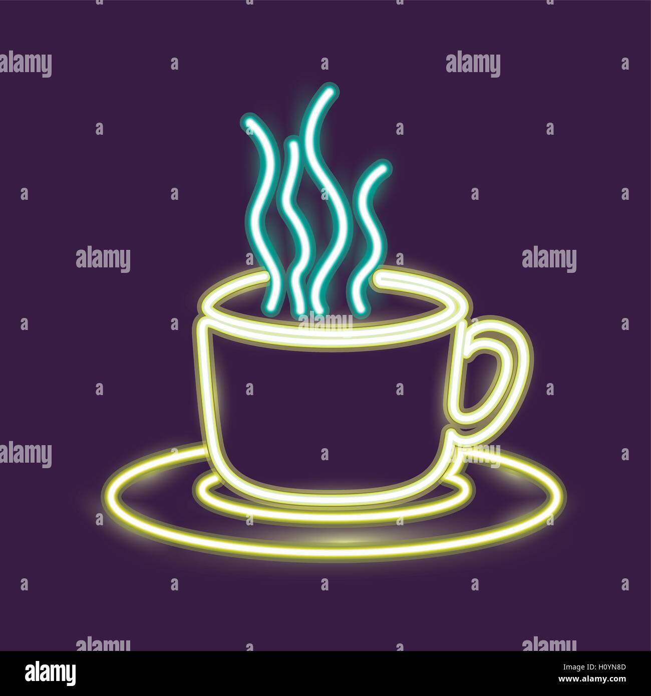 Neon coffee mug design Stock Vector Image & Art - Alamy
