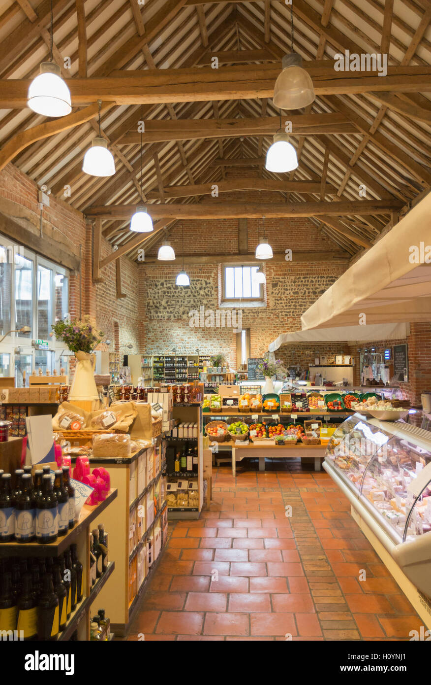 market wood beam ceiling Stock Photo - Alamy