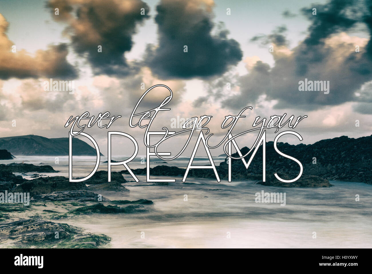 Inspirational motivational quote on a retro style background Stock ...