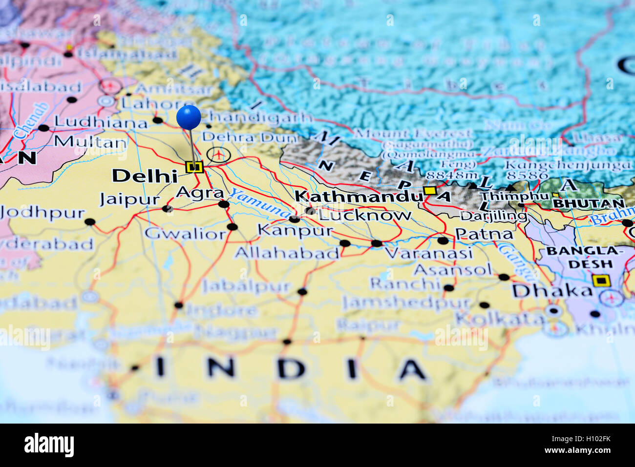 India delhi map hi-res stock photography and images - Alamy