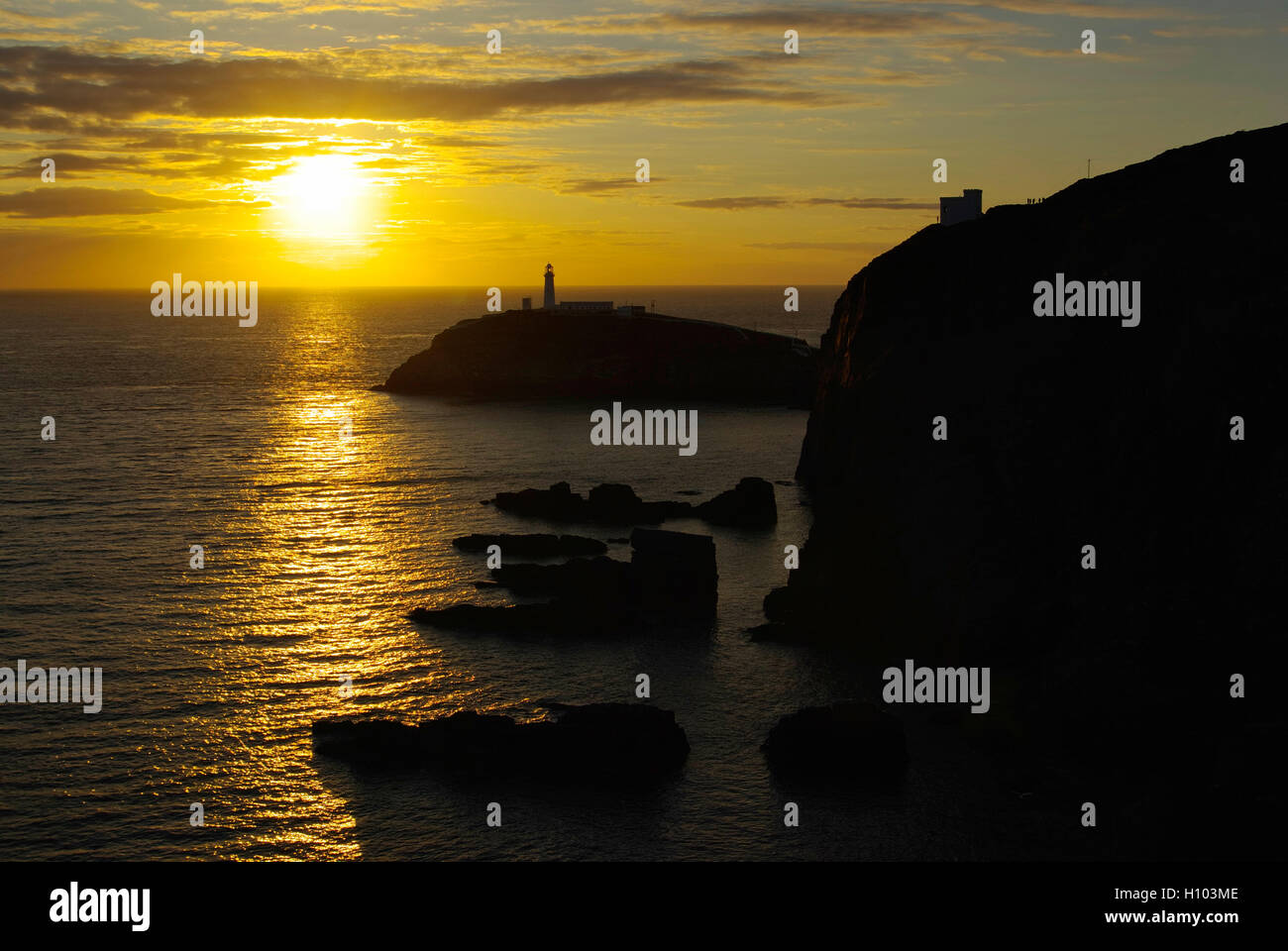 South Stack Lighthouse at Sunset, Isle of Anglesey Stock Photo - Alamy