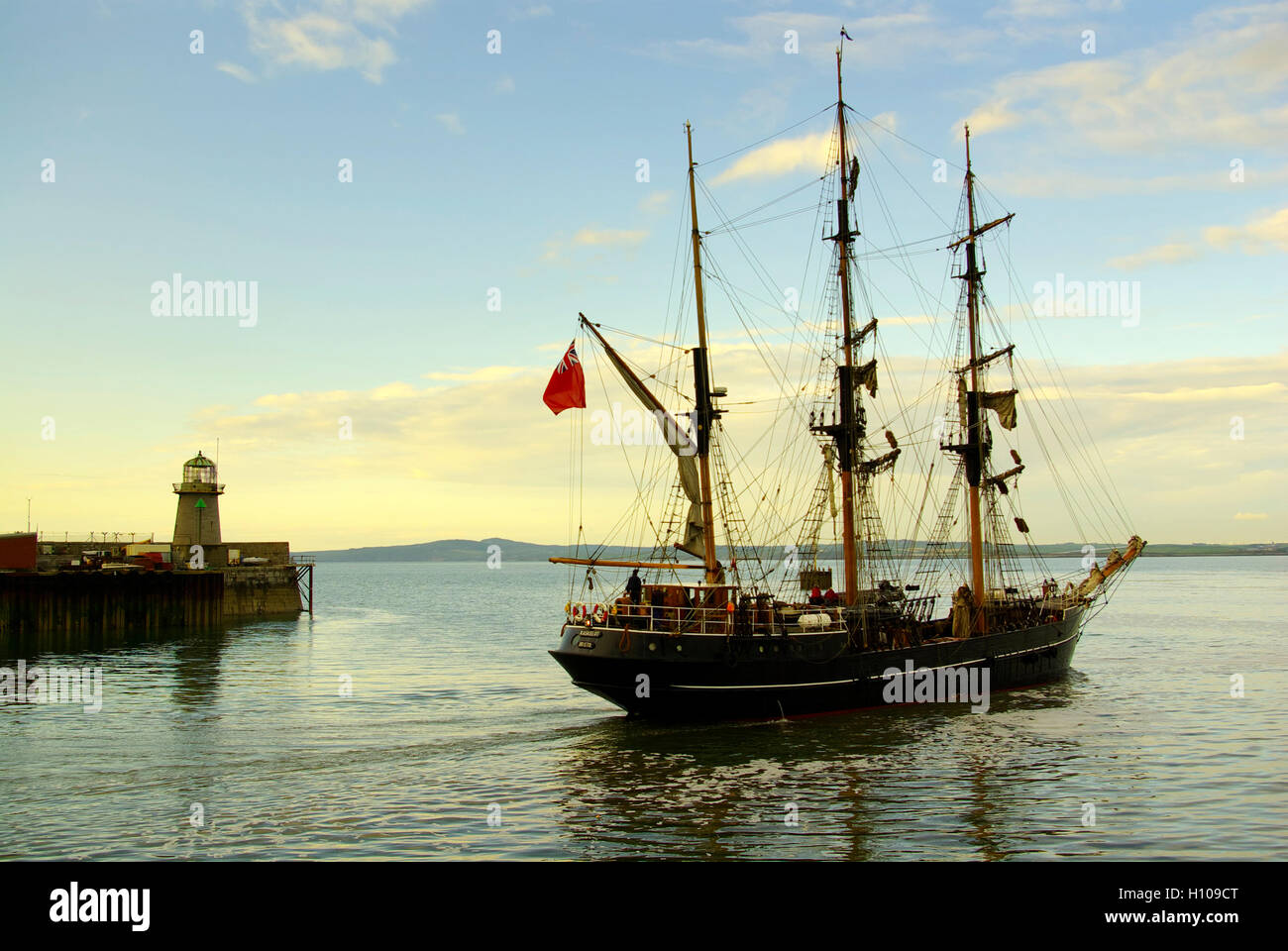 Sailing Ship Holyhead Harbour, Wales Stock Photo - Alamy