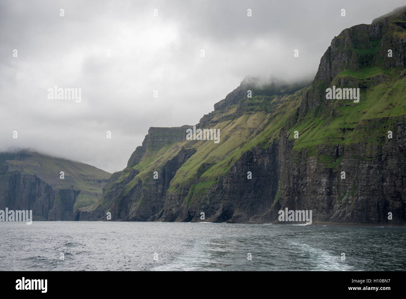 Landscape on the Faroe Islands with ocean and cliffs Stock Photo - Alamy