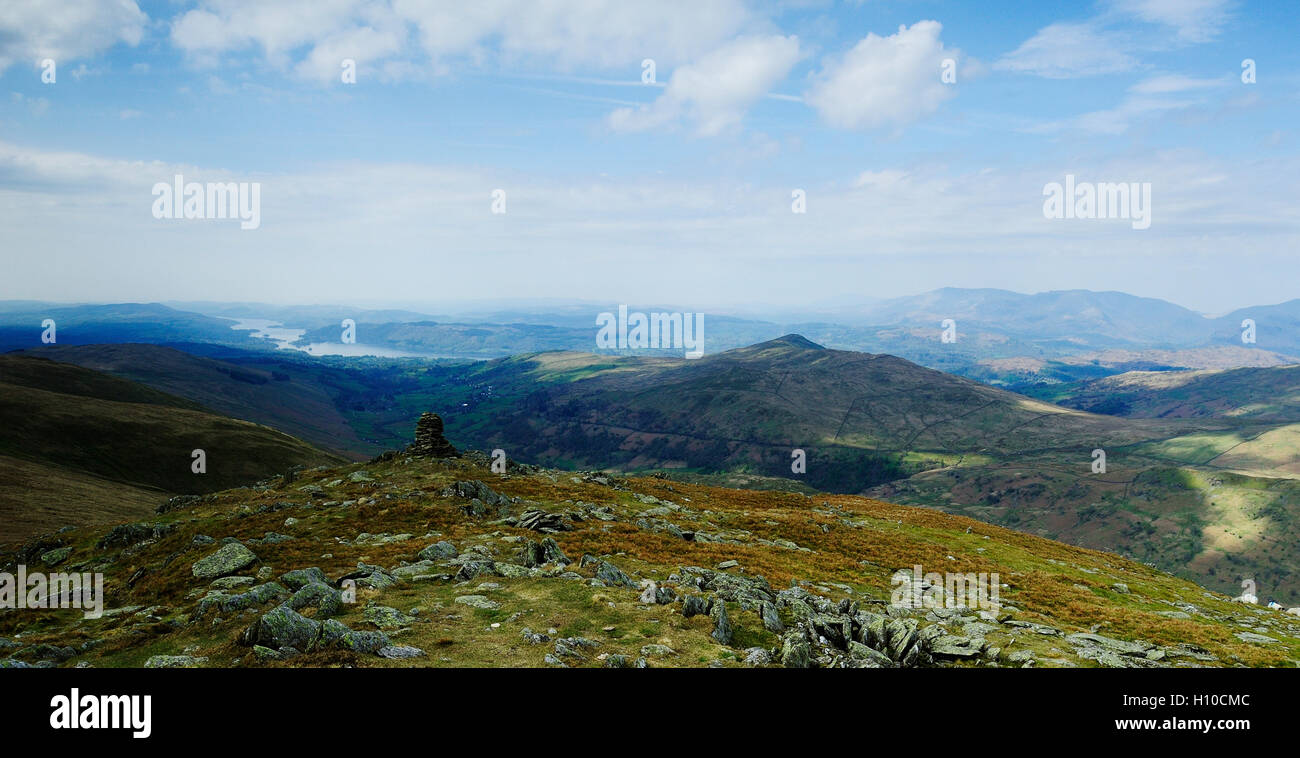 Wansfell and Windermere from Ill Bell Stock Photo - Alamy