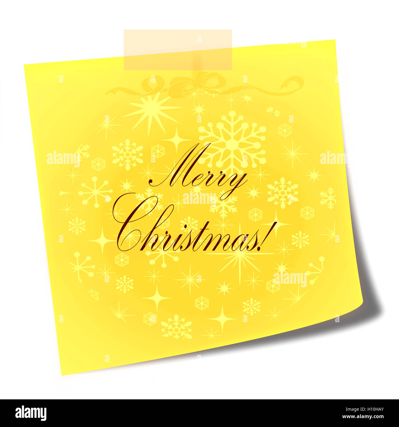 merry christmas yellow post it note Stock Photo - Alamy