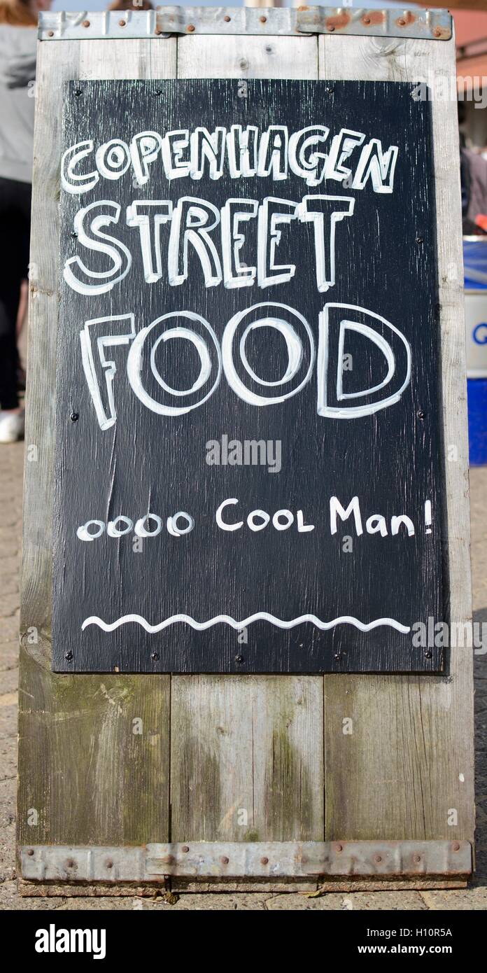 Street food sign, Copenhagen, Denmark Stock Photo - Alamy